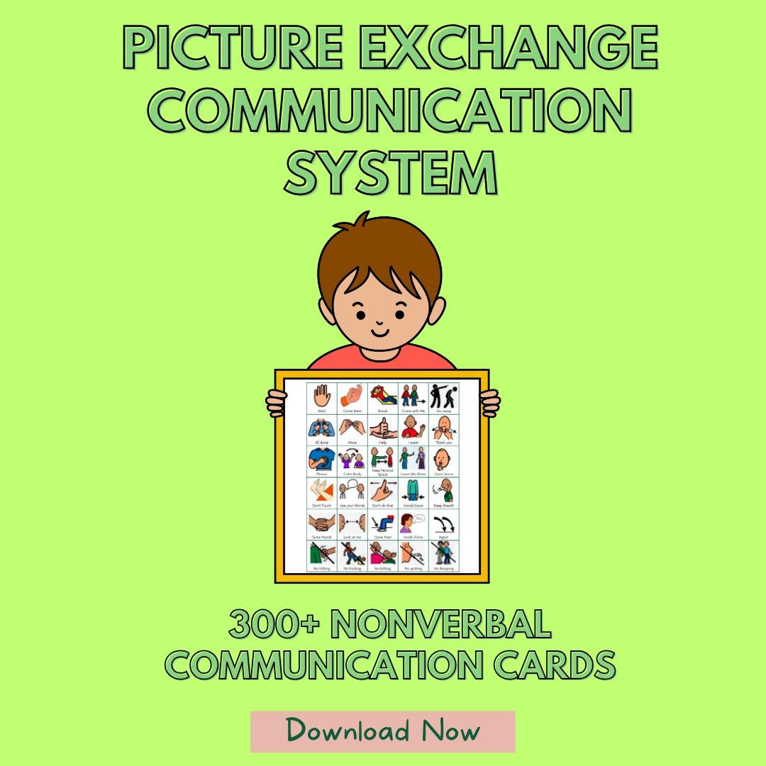 PECS, Printable Communication Cards, Visual Aid, Nonverbal ...