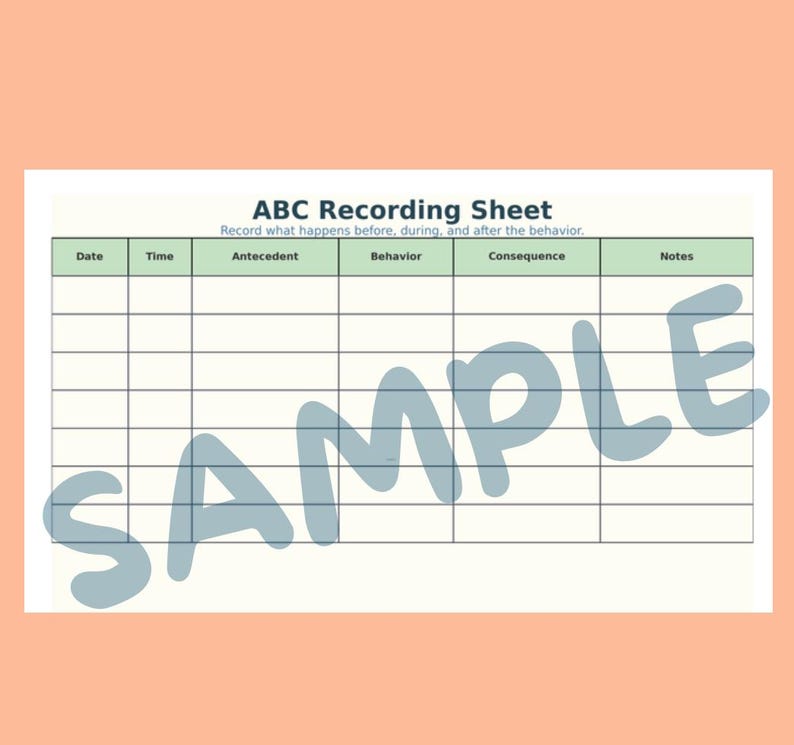 ABA Behavior Data Sheets, RBT BCBA Resource (pdf) - Etsy