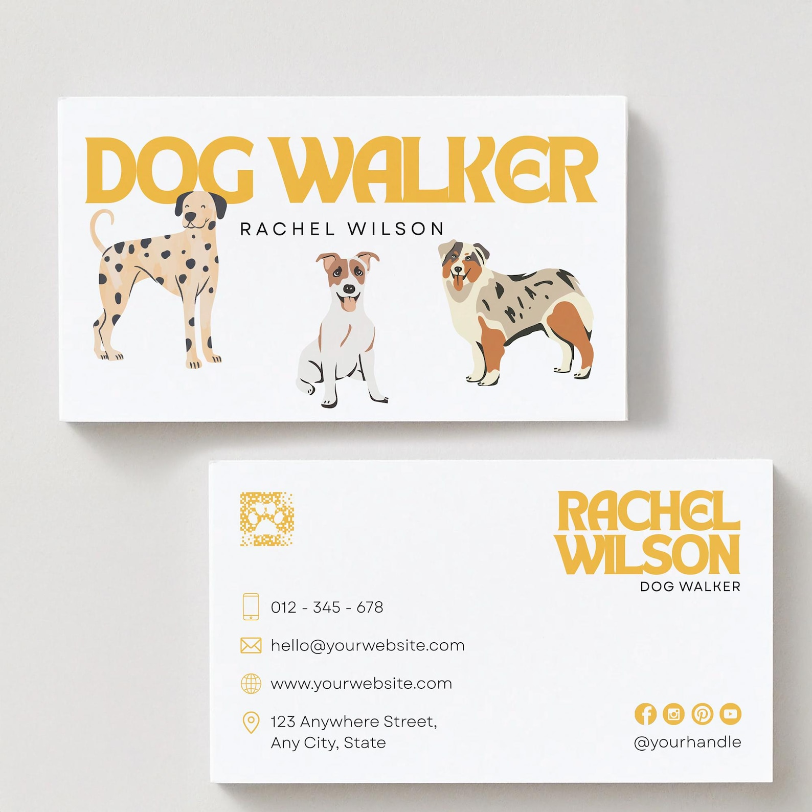 Dog Walker Business Card Dog Brand Business Card Dog Groomer Card Pet ...
