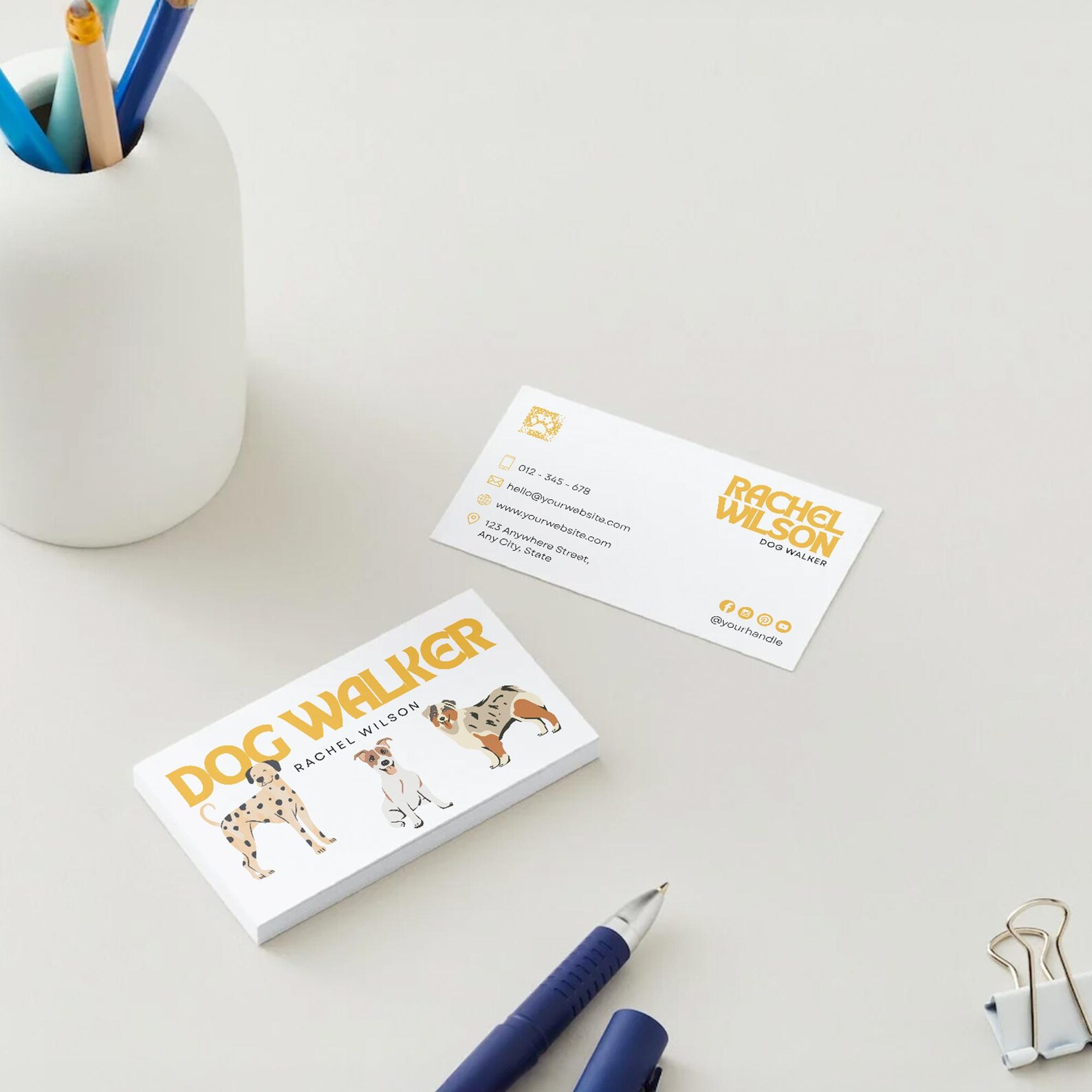Dog Walker Business Card Dog Brand Business Card Dog Groomer Card Pet ...