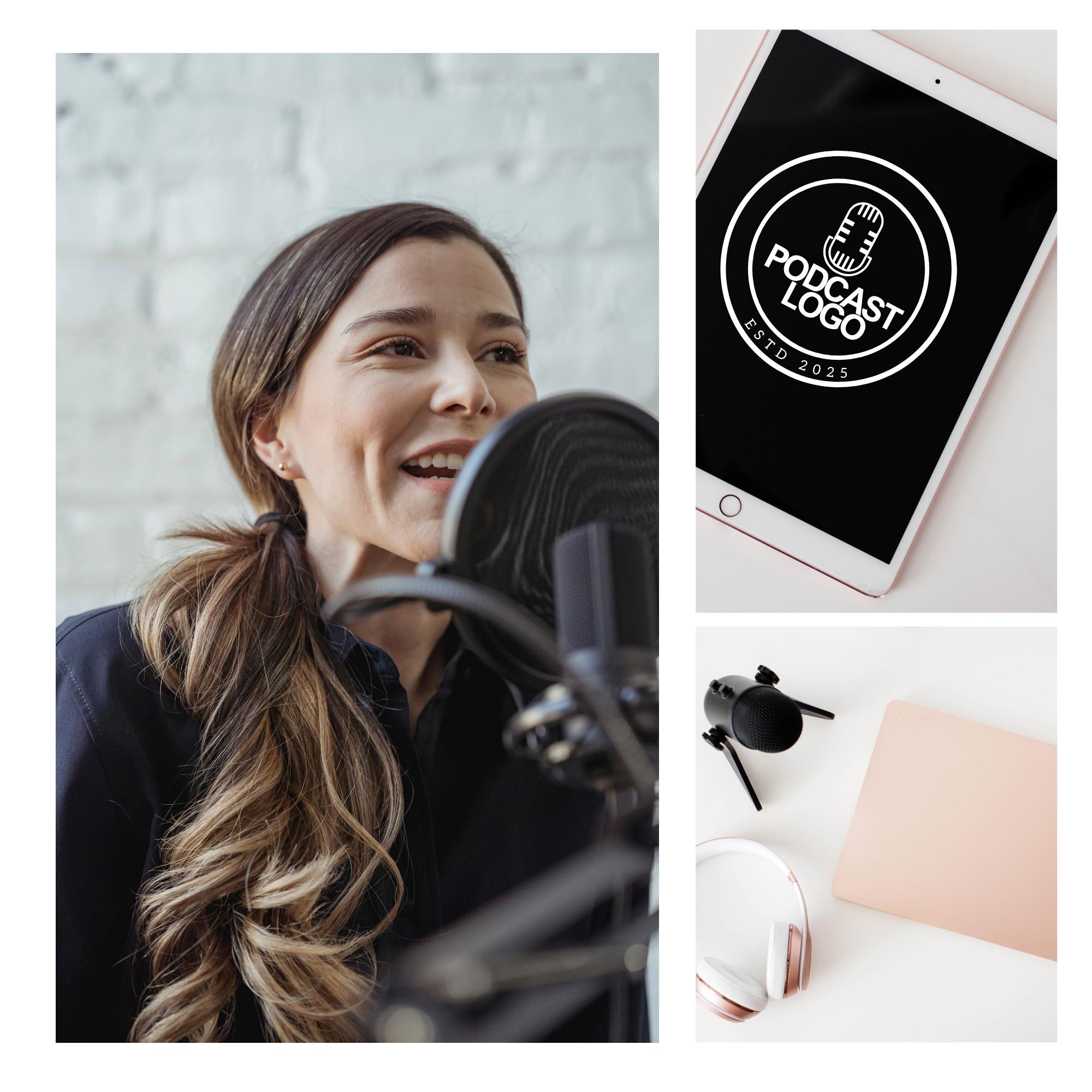 Podcast Logo Design DIY Podcast Launch Branding Template Editable Logo ...