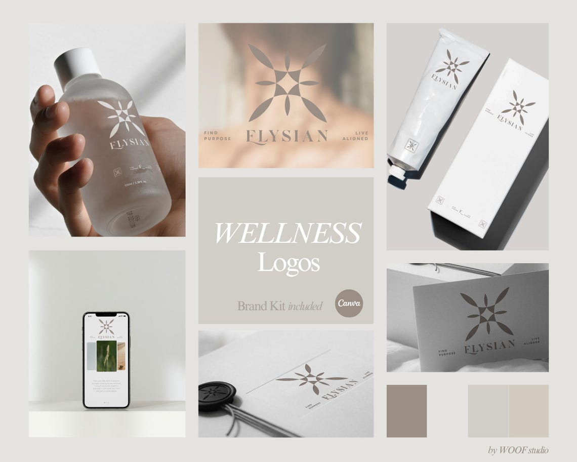 WELLNESS Logos | Esthetician Logo Templates Canva | Typography Skincare ...