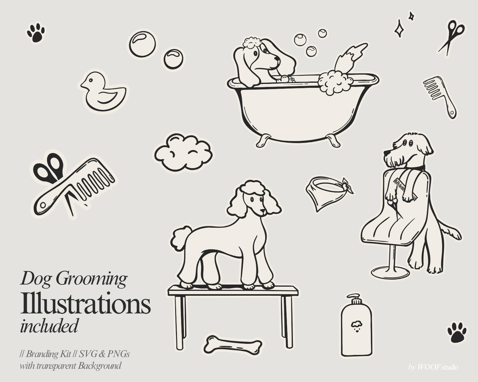 Dog Grooming Logo Kit | Canva Branding Package for Pet Groomers | Dog ...