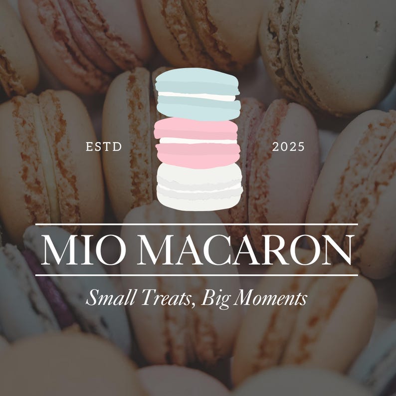Macaron Logo Design, Bakery Branding Kit (canva Template) - Etsy