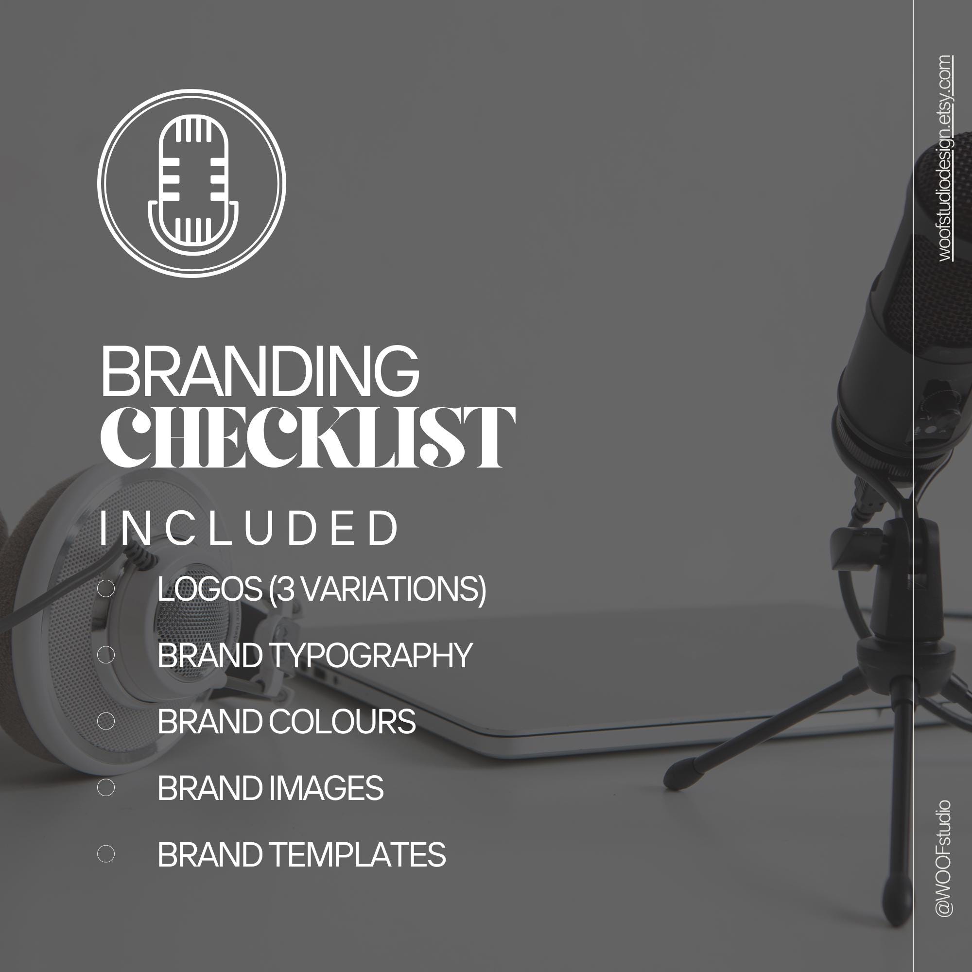 Podcast Logo Design DIY Podcast Launch Branding Template Editable Logo ...
