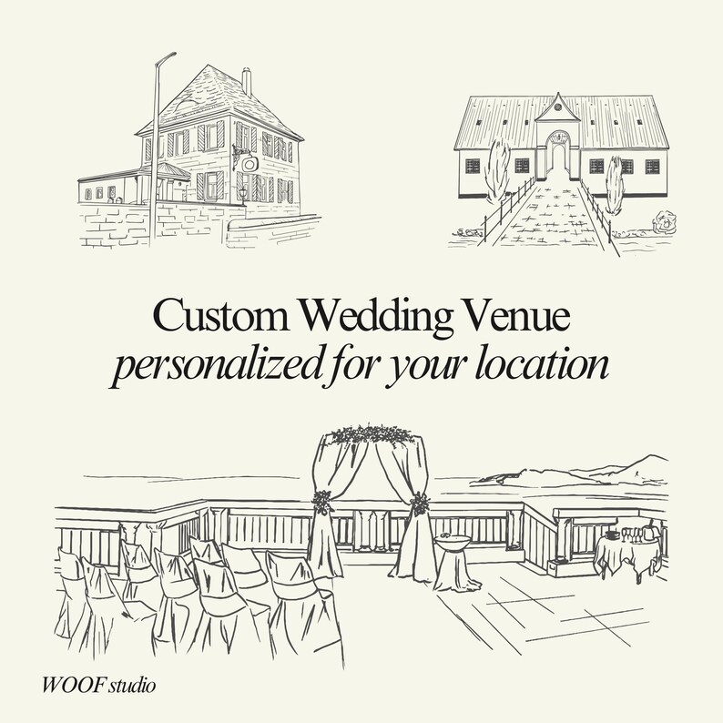Custom Wedding Venue Sketch Hand Drawn Wedding Venue Sketch French ...