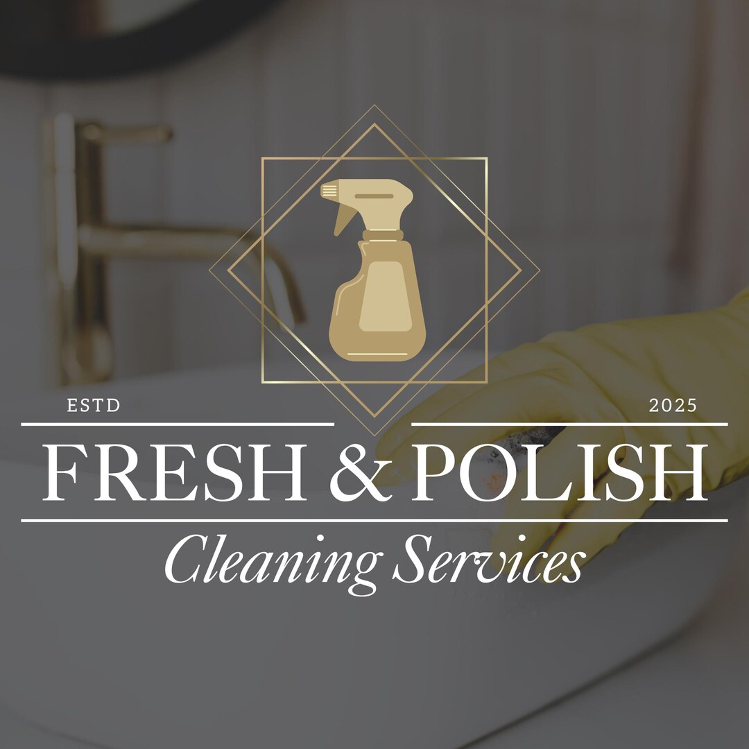 Elegant Cleaning Service Logo Design: Spray Bottle Icon (canva Template ...