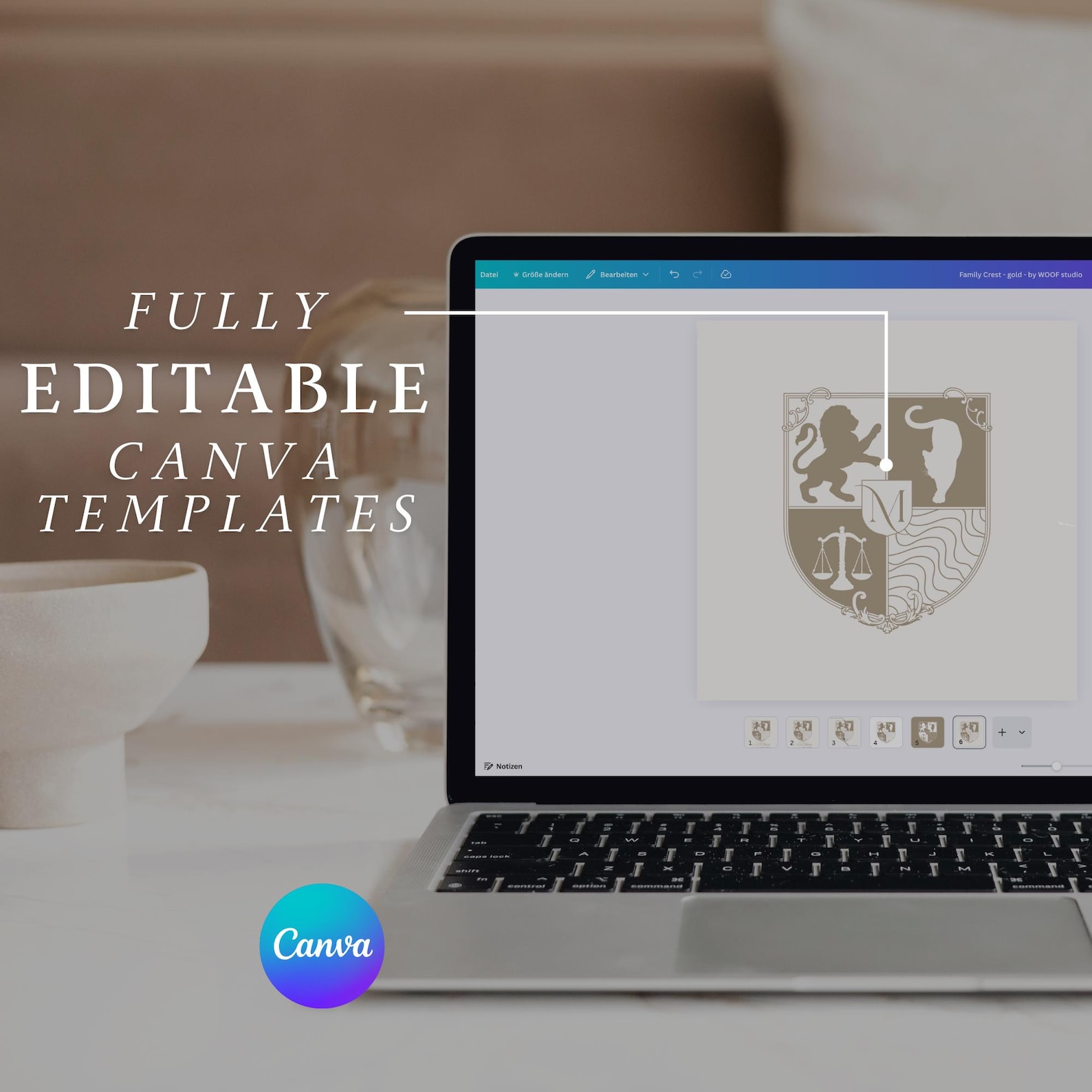 Editable Family Crest Canva Template | Coat of Arms SVG PNG PDF ...