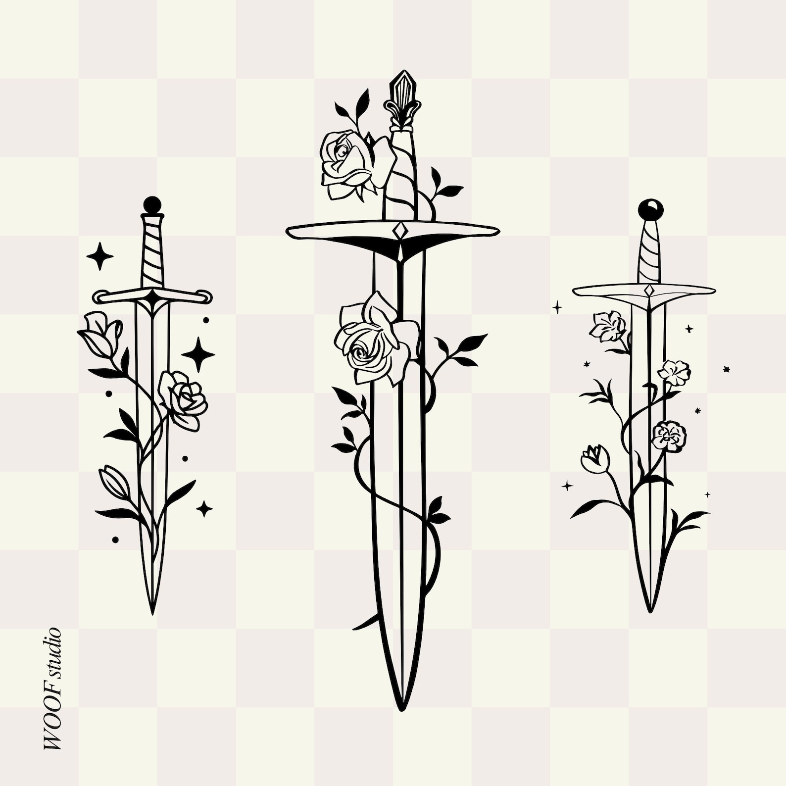 Floral Sword SVG Fantasy Sword SVG Magic SVG Digital Download Mystical ...
