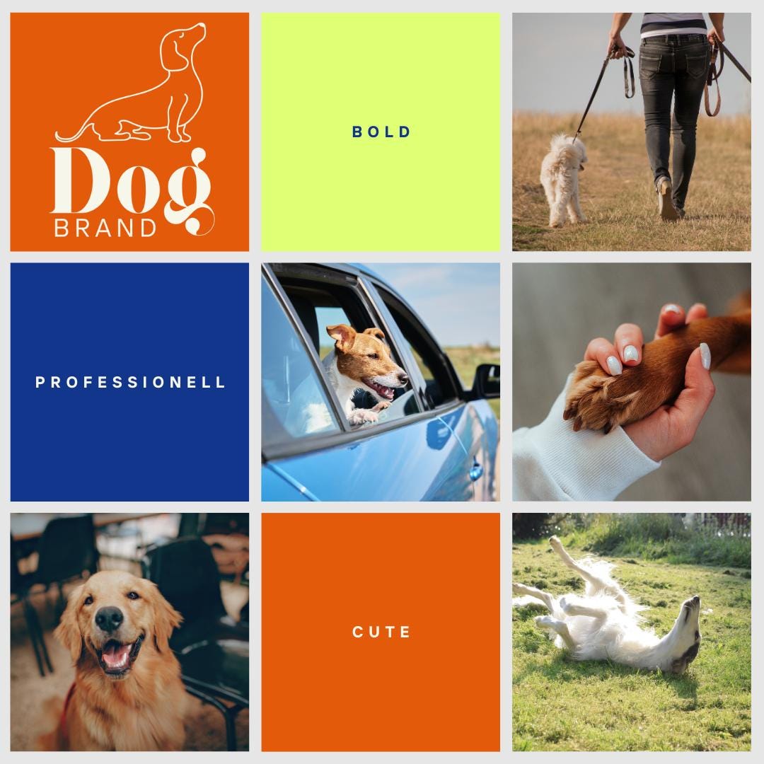 Dog Business Logo Dog Brand Business Branding Kit DIY Logo Color ...