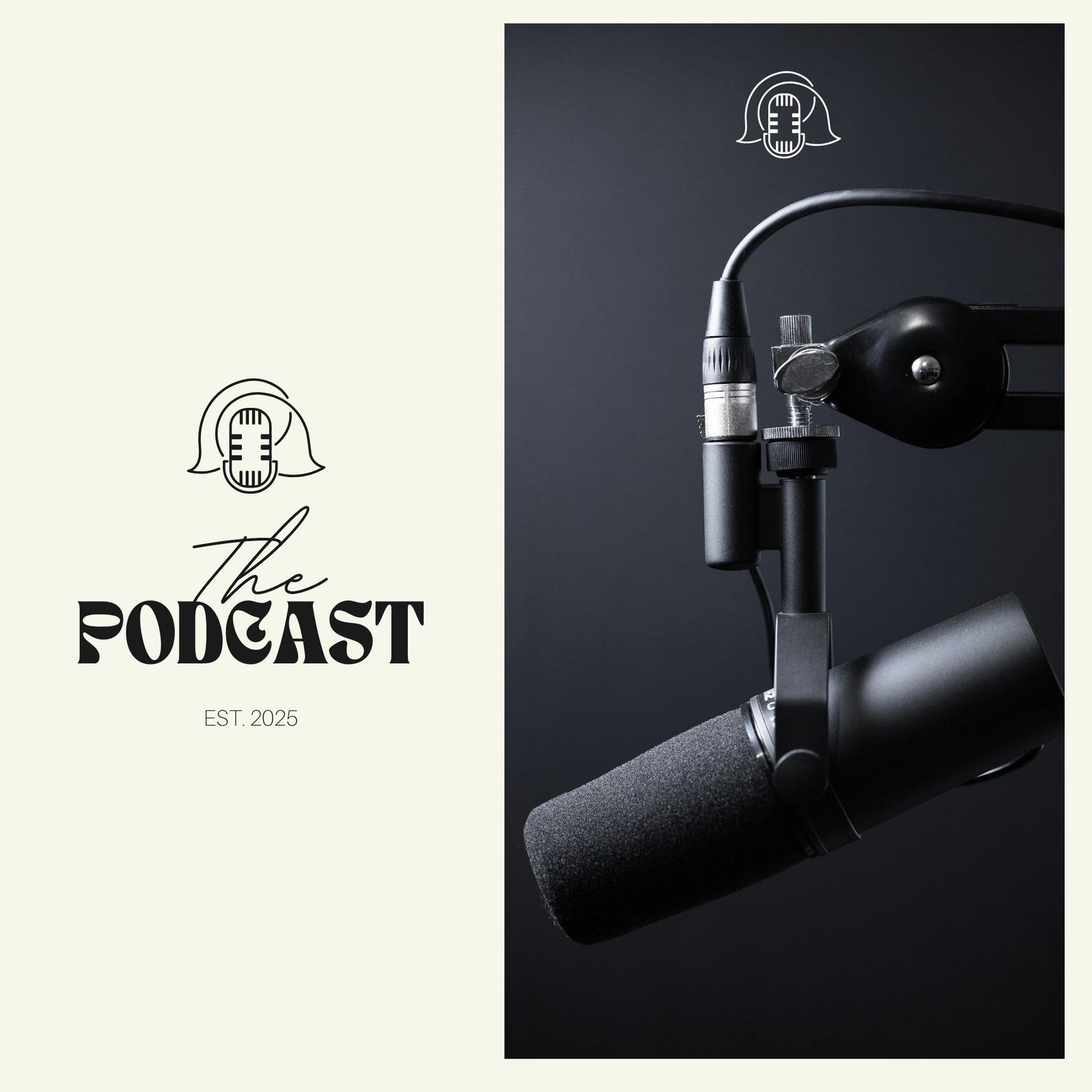 Podcast Logo Design | DIY Podcast Launch Branding Template | Editable ...