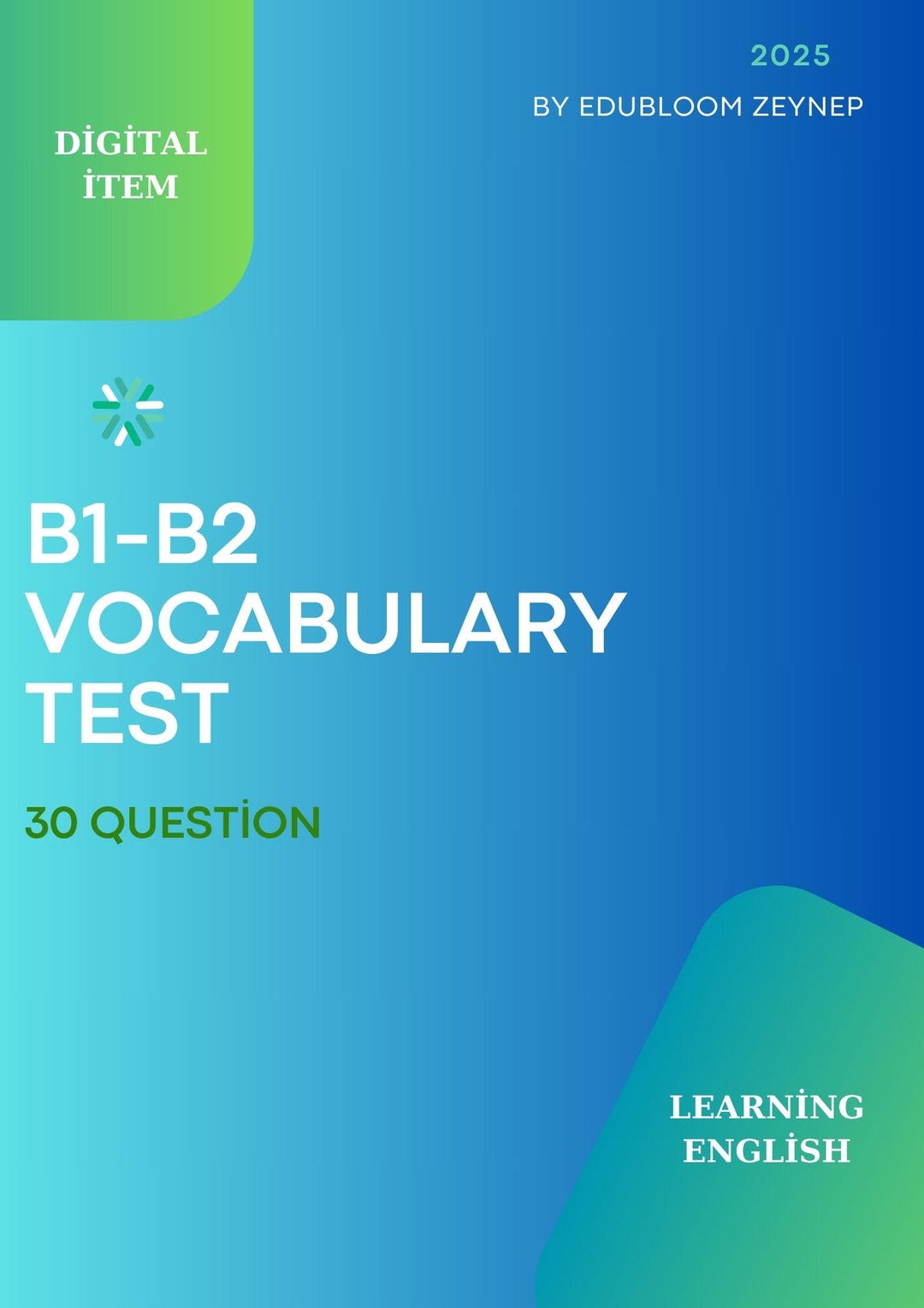 B1-B2 ENGLİSH VOCABULARY Test-esl - Etsy