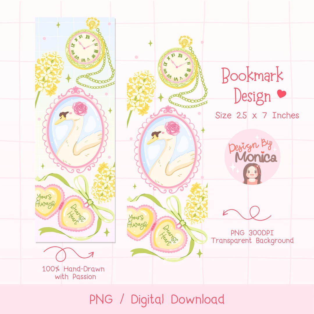 Regency Cottagecore Bookmark PNG, Victorian Rococo Bookish Bookmark ...
