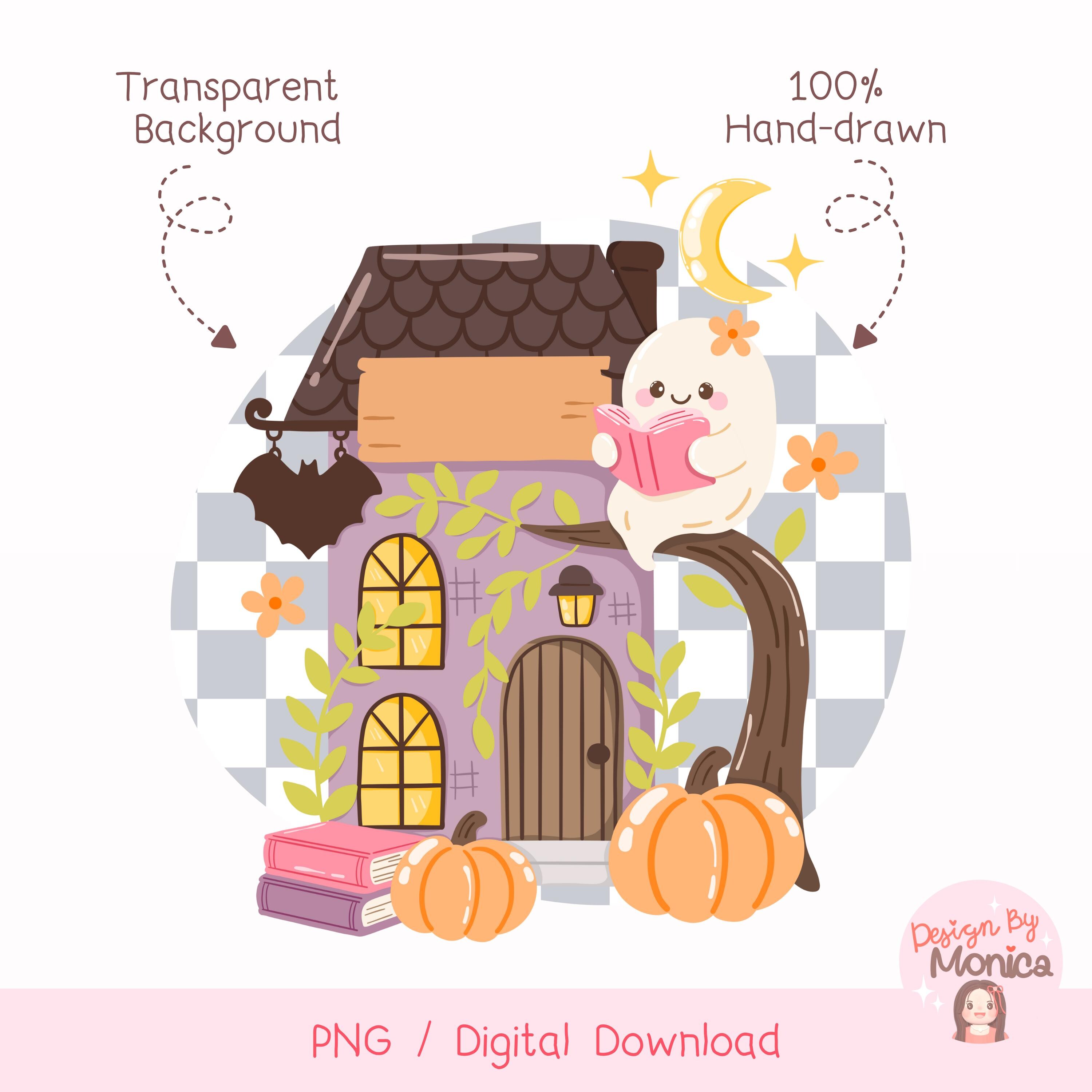 Bookish Ghost Clipart Set: Spooky Halloween Reading PNG - Etsy