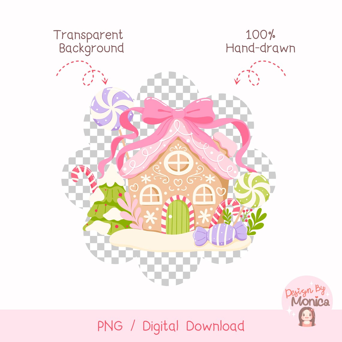 Christmas Sugar Cookie Clipart, Pastel Christmas Aesthetic PNG, Cute ...