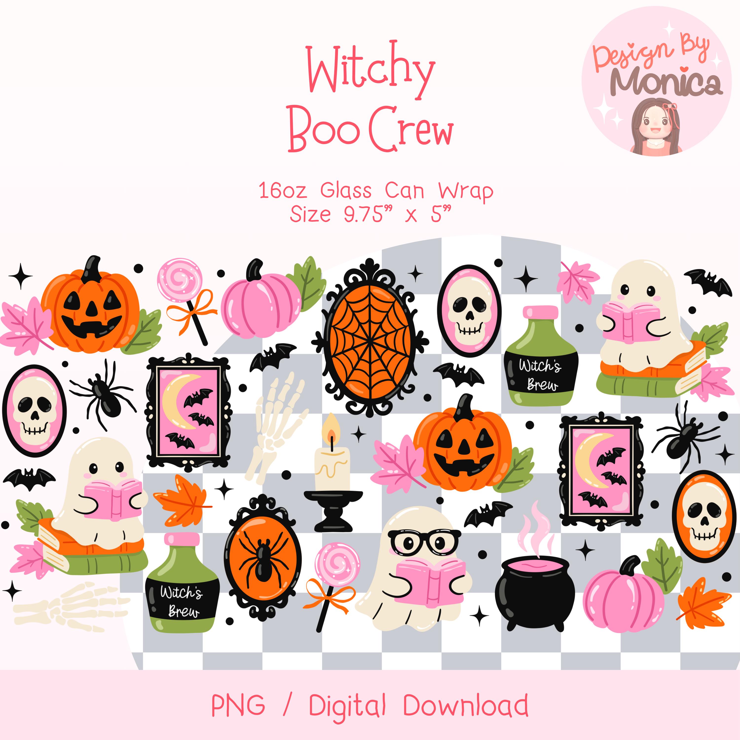 Spooky Cute Halloween Cup Wrap PNG, Witchy Iced Coffee Wrap, Kawaii ...
