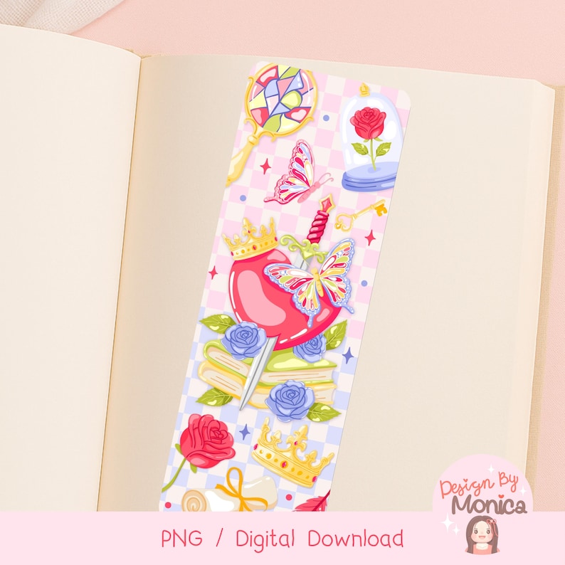 Romantasy Bookish Bookmark PNG, Cute Bookmark Design PNG, Lovely ...