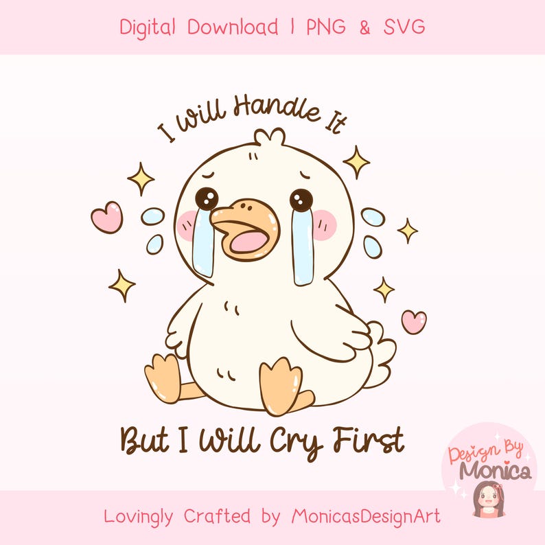 Crying Silly Goose SVG PNG, Mental Health Meme, Funny Emotional Support ...