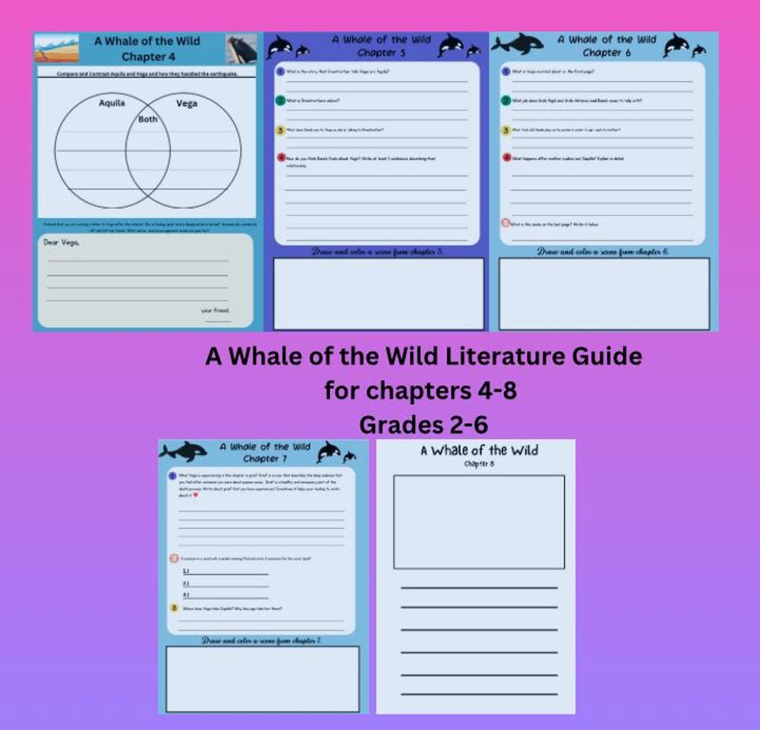 A Whale of the Wild Book Guide/novel Study Chapters 4-8 - Etsy