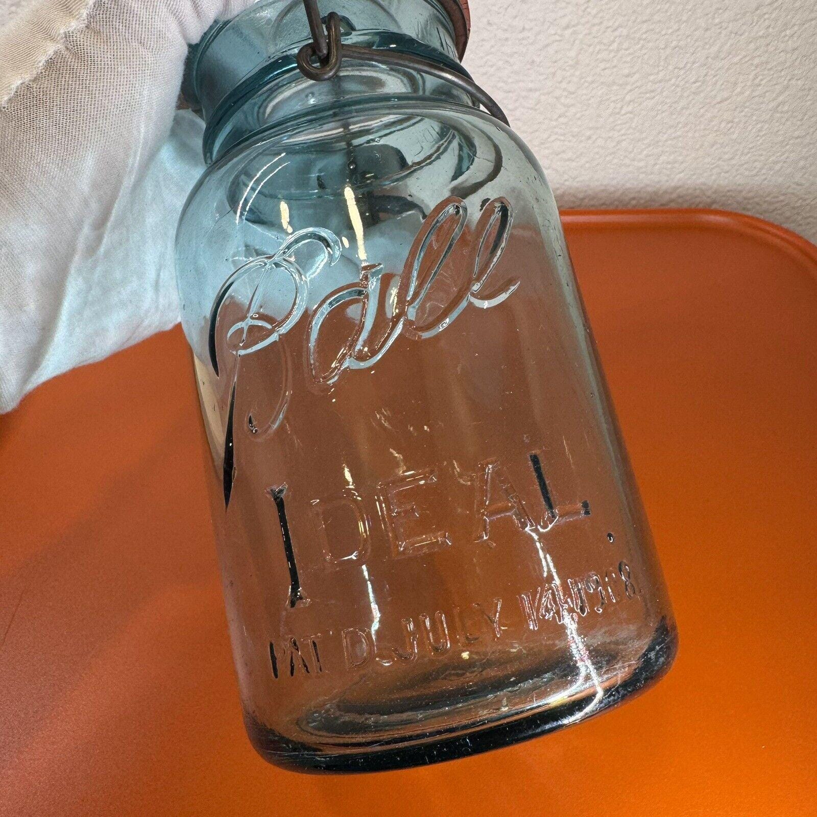 Vintage Ball Ideal Blue Glass Mason Jar: PAT JULY 14 1908 - Etsy