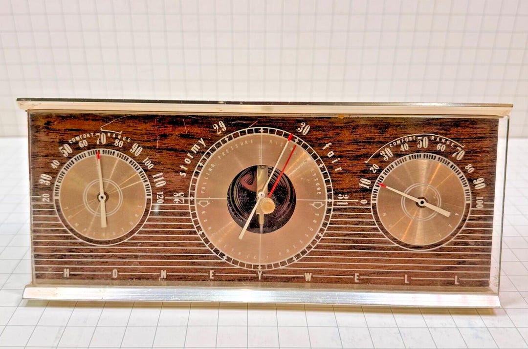 VTG MCM Honeywell Desk Weather Station Barometer Thermometer Hygrometer ...