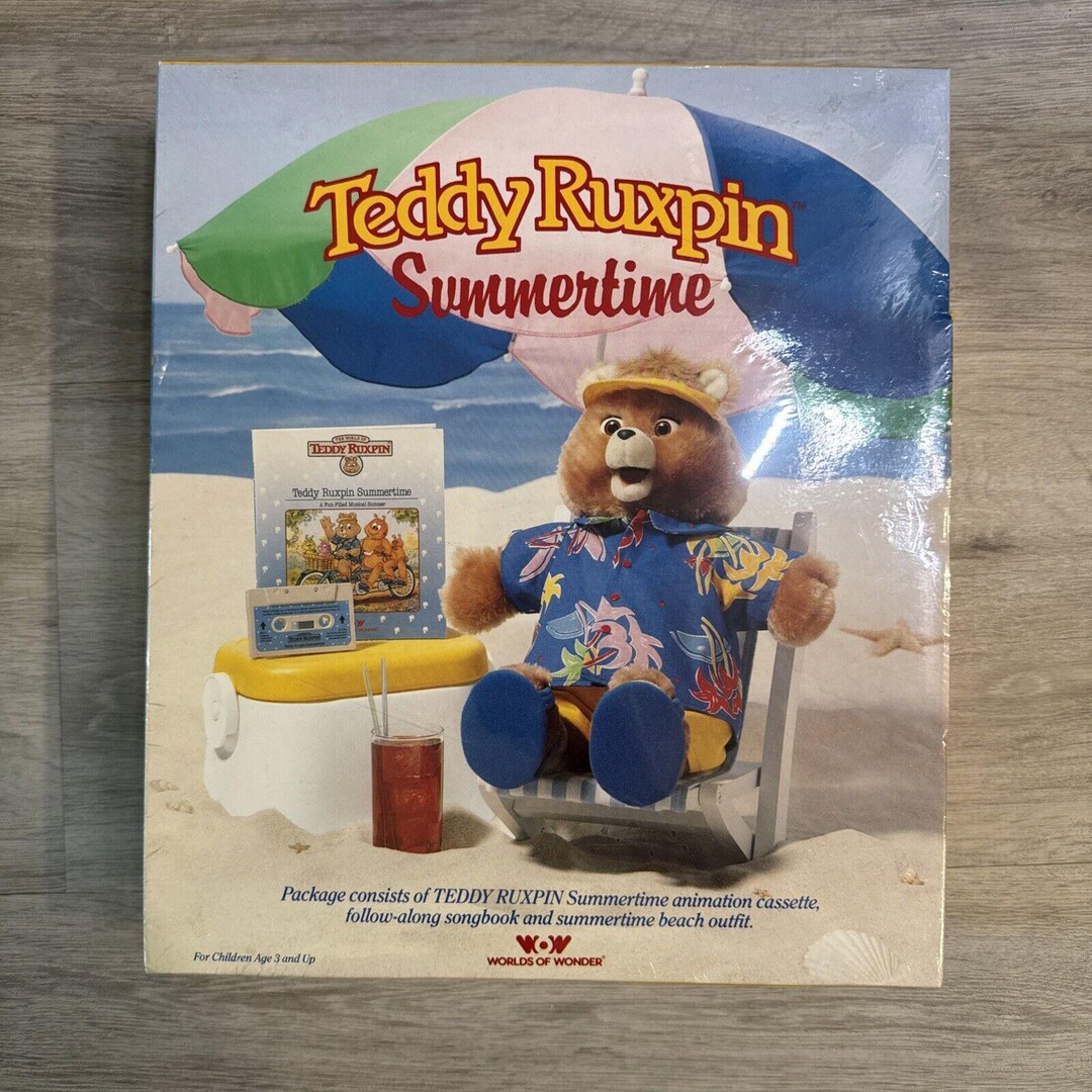 Vintage Teddy Ruxpin Summertime Outfit Book Animation Cassette WOW ...