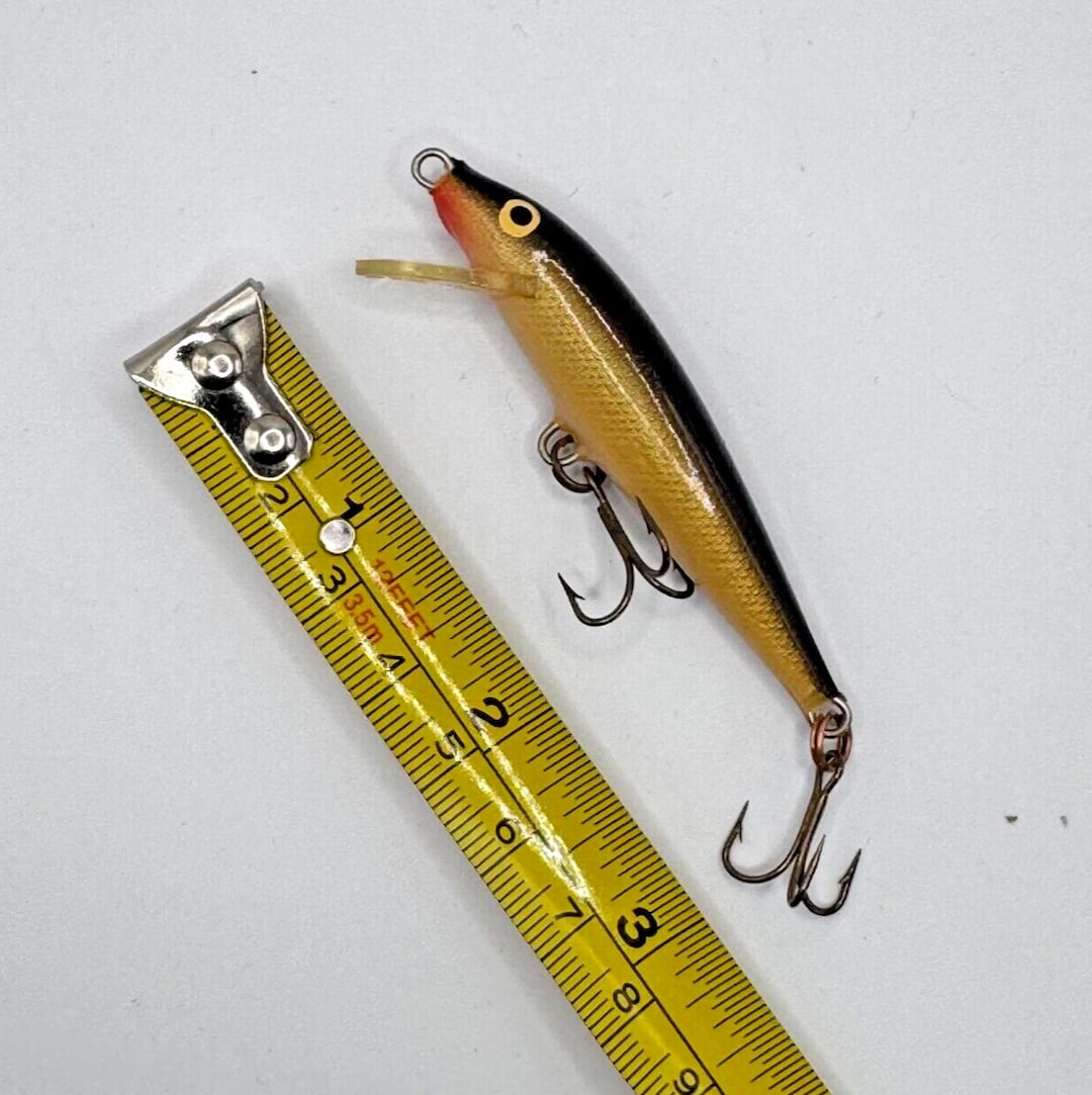 Vintage Original RAPALA Balsa Fishing Lure Black W Bronze Minnow 2 1/2 ...