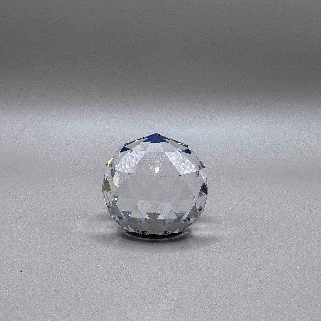 Vintage Swarovski Paperweight 1" Crystal Lead Cut Glass Blue EUC - Etsy