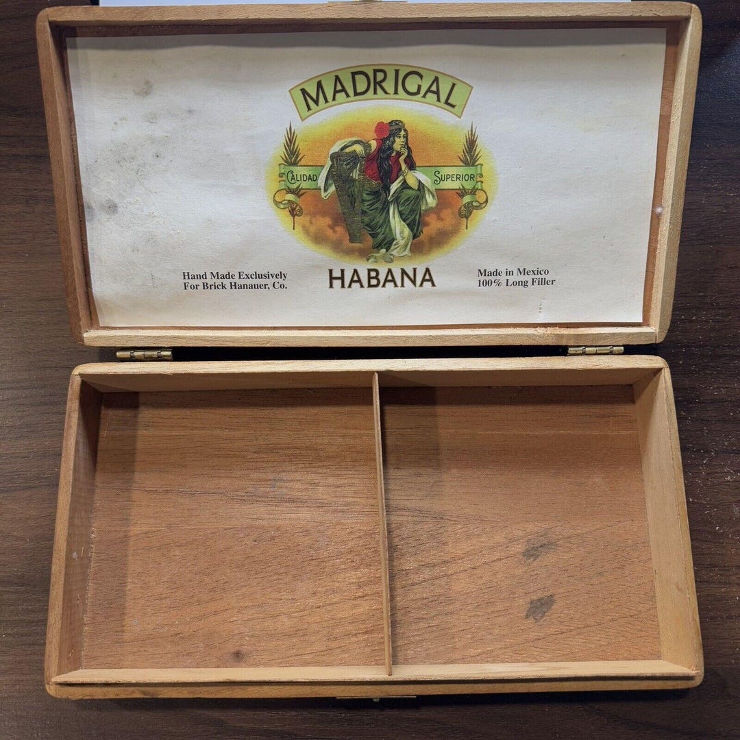 Vintage Wooden Cigar Box Madrigal Habana Made in Mexico Empty - Etsy