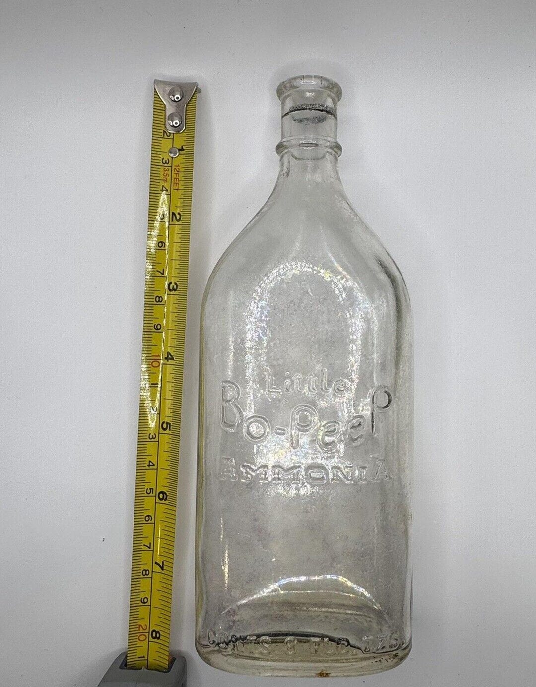 Vintage Little Bo Peep Clear Glass Embossed Ammonia Bottle 8 Fluid Oz ...