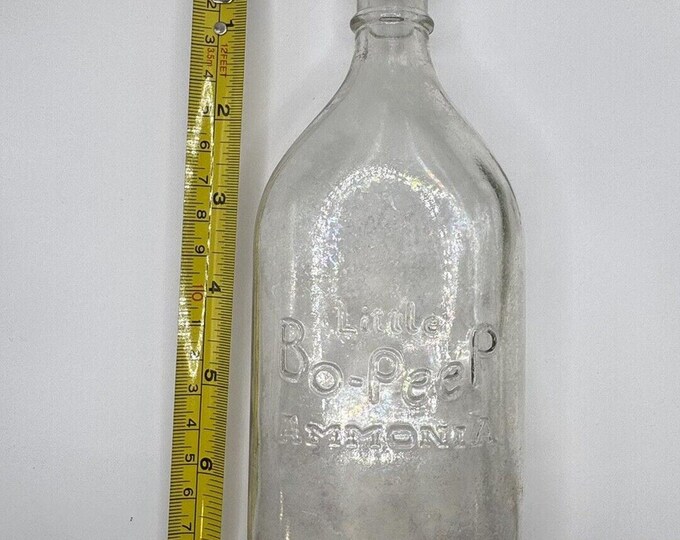 Vintage Little Bo Peep Clear Glass Embossed Ammonia Bottle 8 Fluid Oz ...