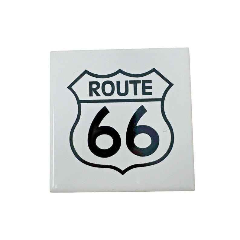 Rare Vintage Route 66 by Lanka Walltiles Art Souvenir Coaster Square 4. ...