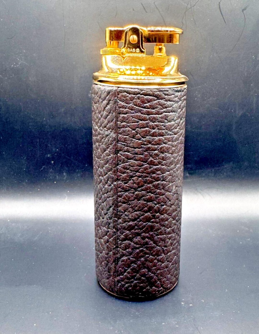 Vintage MCM Gas Table Lighter Gorgeous Leather & Brass Design Japan 5 ...