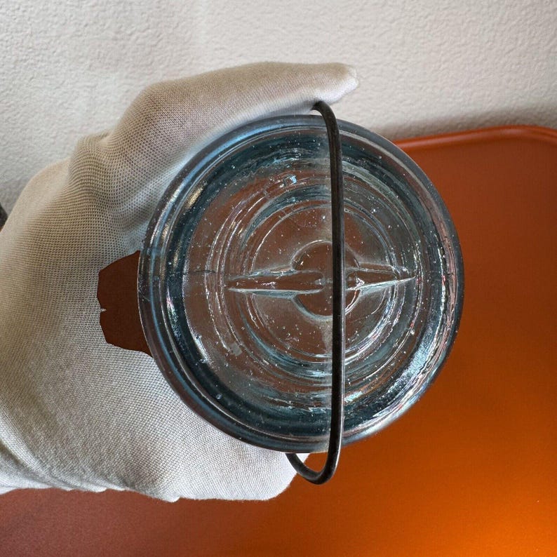 Vintage Ball Ideal Blue Glass Mason Jar: PAT JULY 14 1908 - Etsy