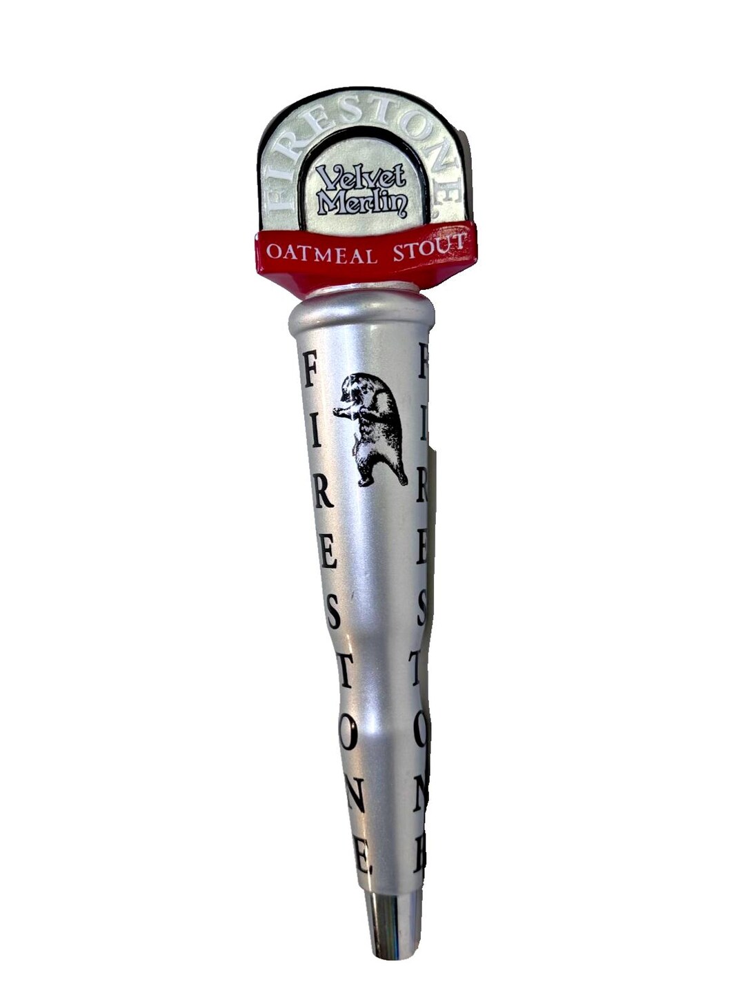 VTG Firestone Oatmeal Stout Velvet Merlin Beer Tap Handle Craft 12.5 ...