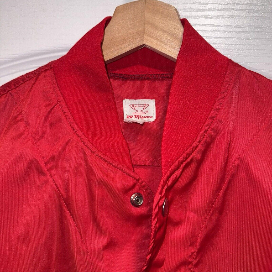 Rare Vintage RK Mizuno Baseball Varsity Jacket Windbreaker Red Size ...