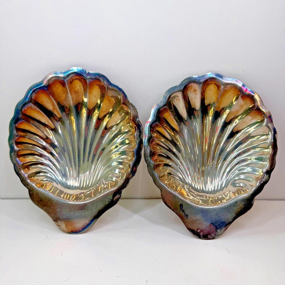 Oneida Silversmith Candy/nut Clam Sea Shell Dish Vintage Silver Plate Pair of 2 - Etsy