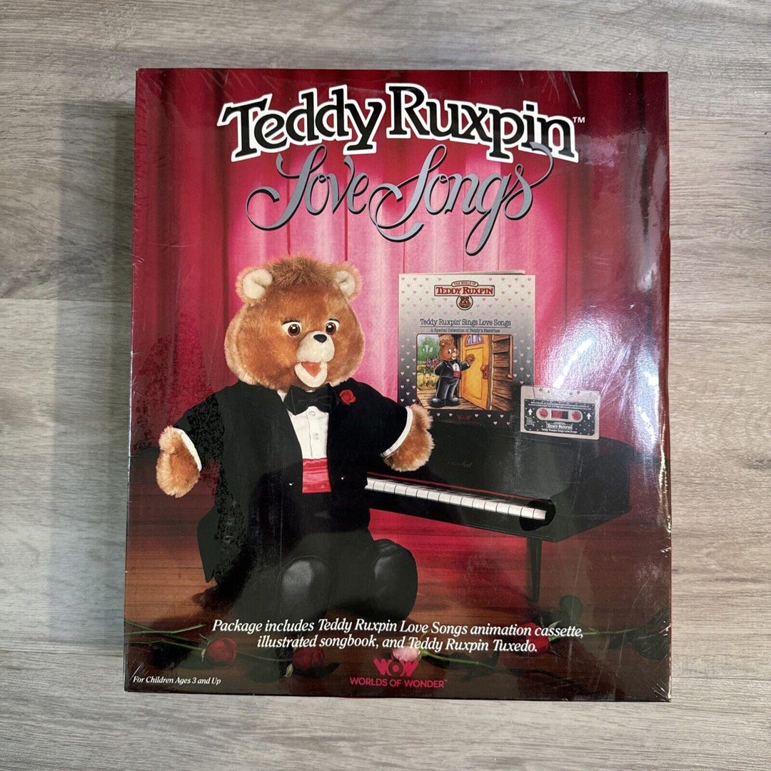 Vintage 1986 Teddy Ruxpin Love Songs Cassette Tuxedo Songbook in Sealed ...