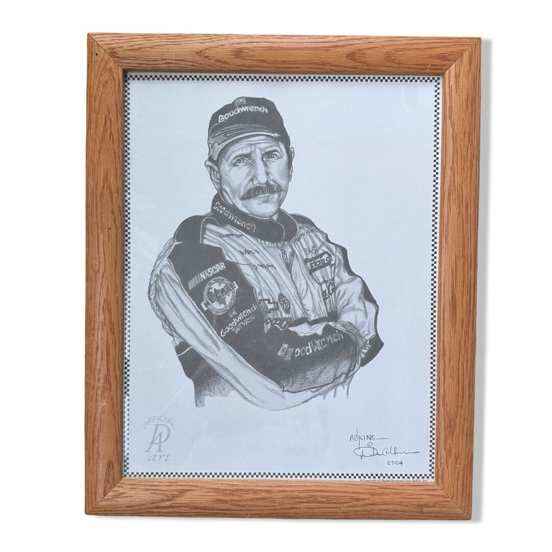 Dale Earnhardt Sr NASCAR Lithograph Dale Adkins 2004 Framed Collectible ...