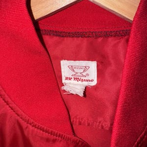 Rare Vintage RK Mizuno Baseball Varsity Jacket Windbreaker Red Size ...