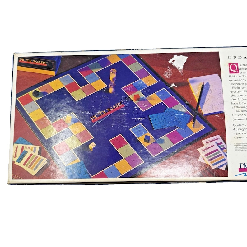 Vintage Pictionary Updated for the 90s Complete 1993 Classic Drawing ...