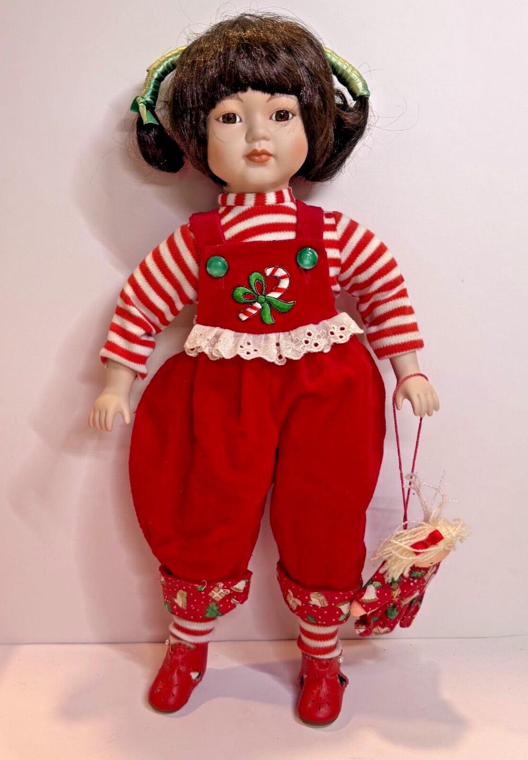 Marian Yu Designs Porcelain Doll Cute Asian Girl Christmas Outfit 555/ ...