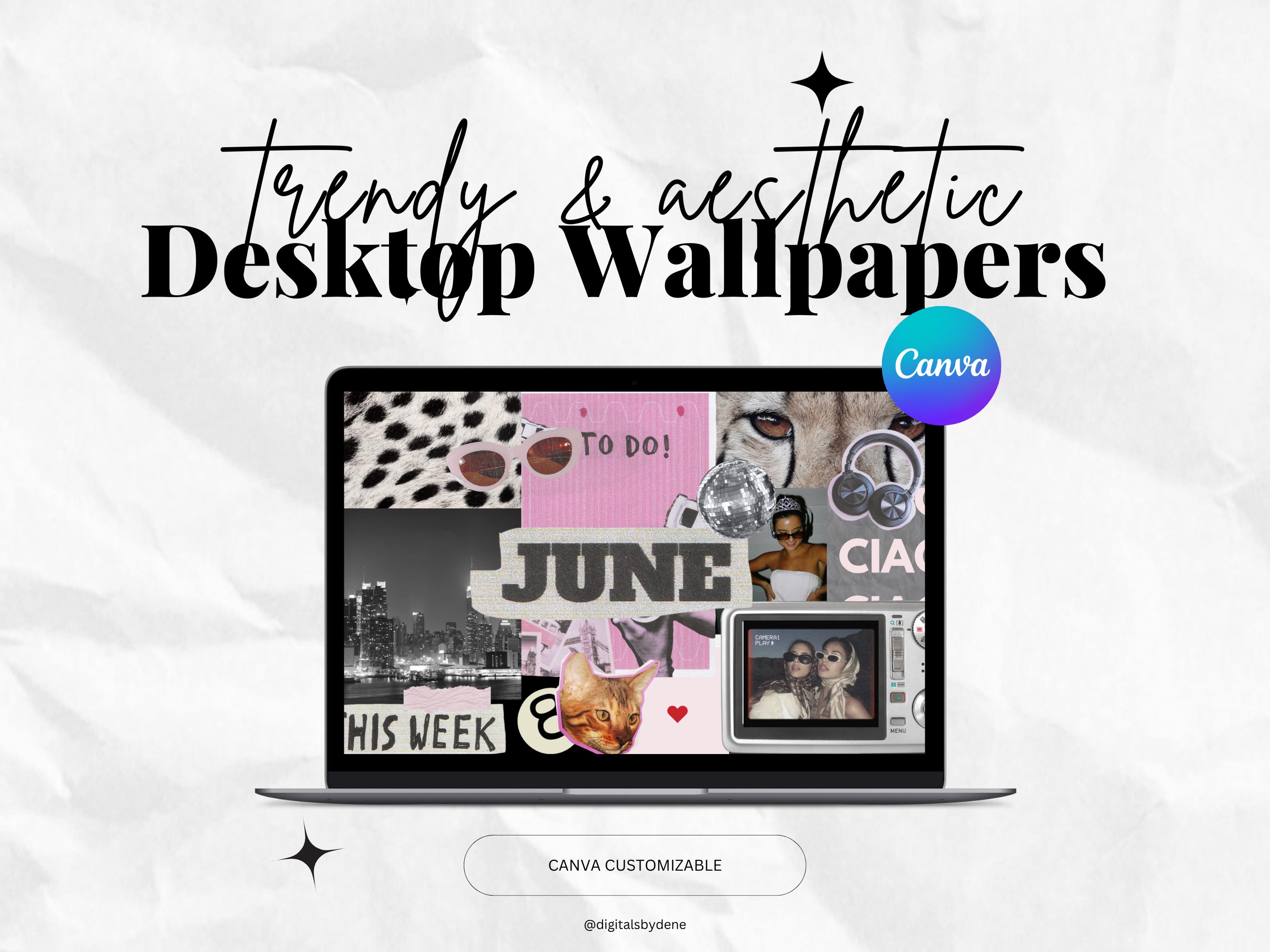 Y2K EDITABLE IT GIRL Aesthetic Desktop MacBook Wallpaper College ...