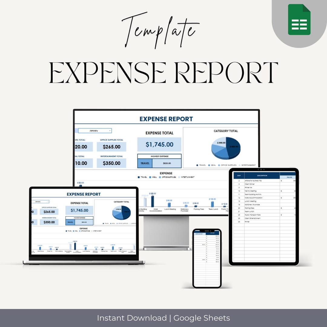 Expense Report Template Google Sheets | Printable Budget Tracker ...