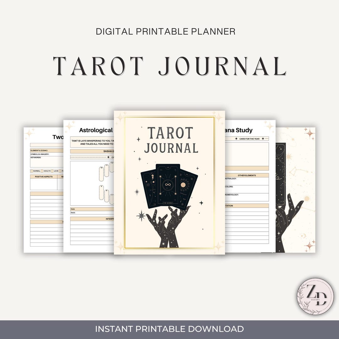 Tarot Journal | Canva Editable Printable Tarot Reading Log | Daily ...