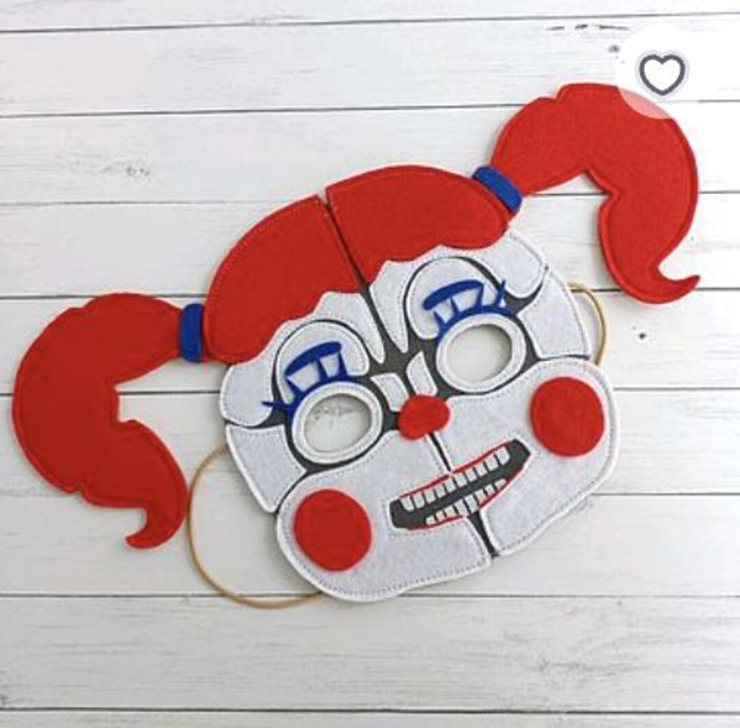 Circus Baby Felt Mask, Five Nights a Freddy, FNAF Cosplay, Halloween ...