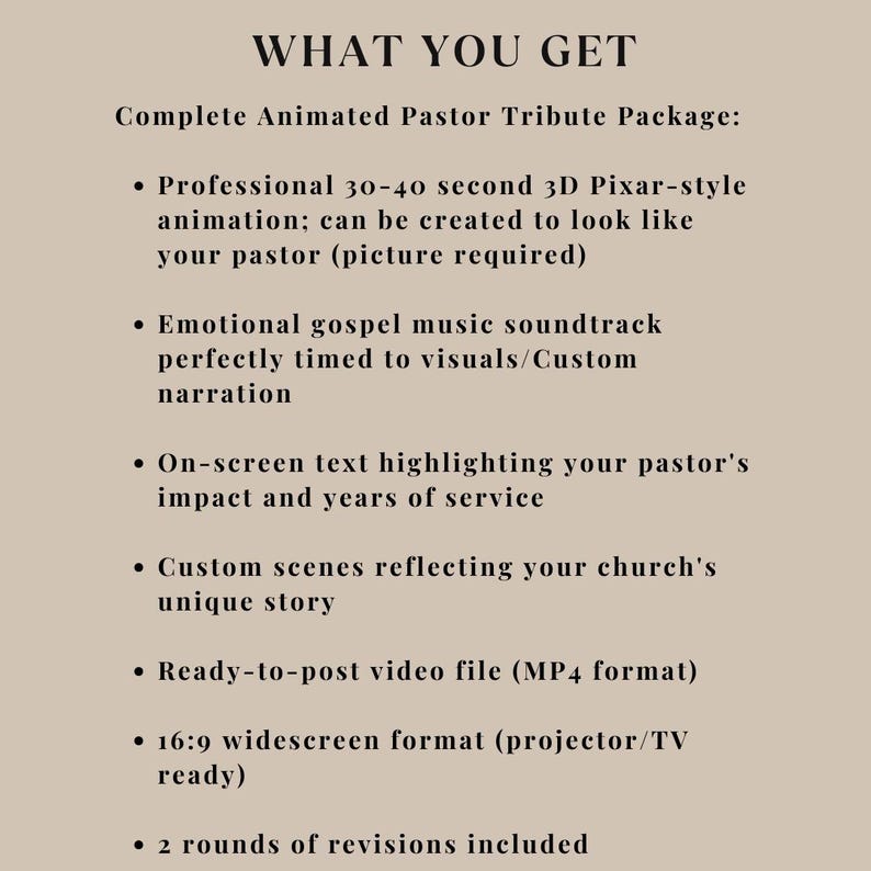 Custom Animated Pastor Tribute Video: Church Celebration Gift - Etsy