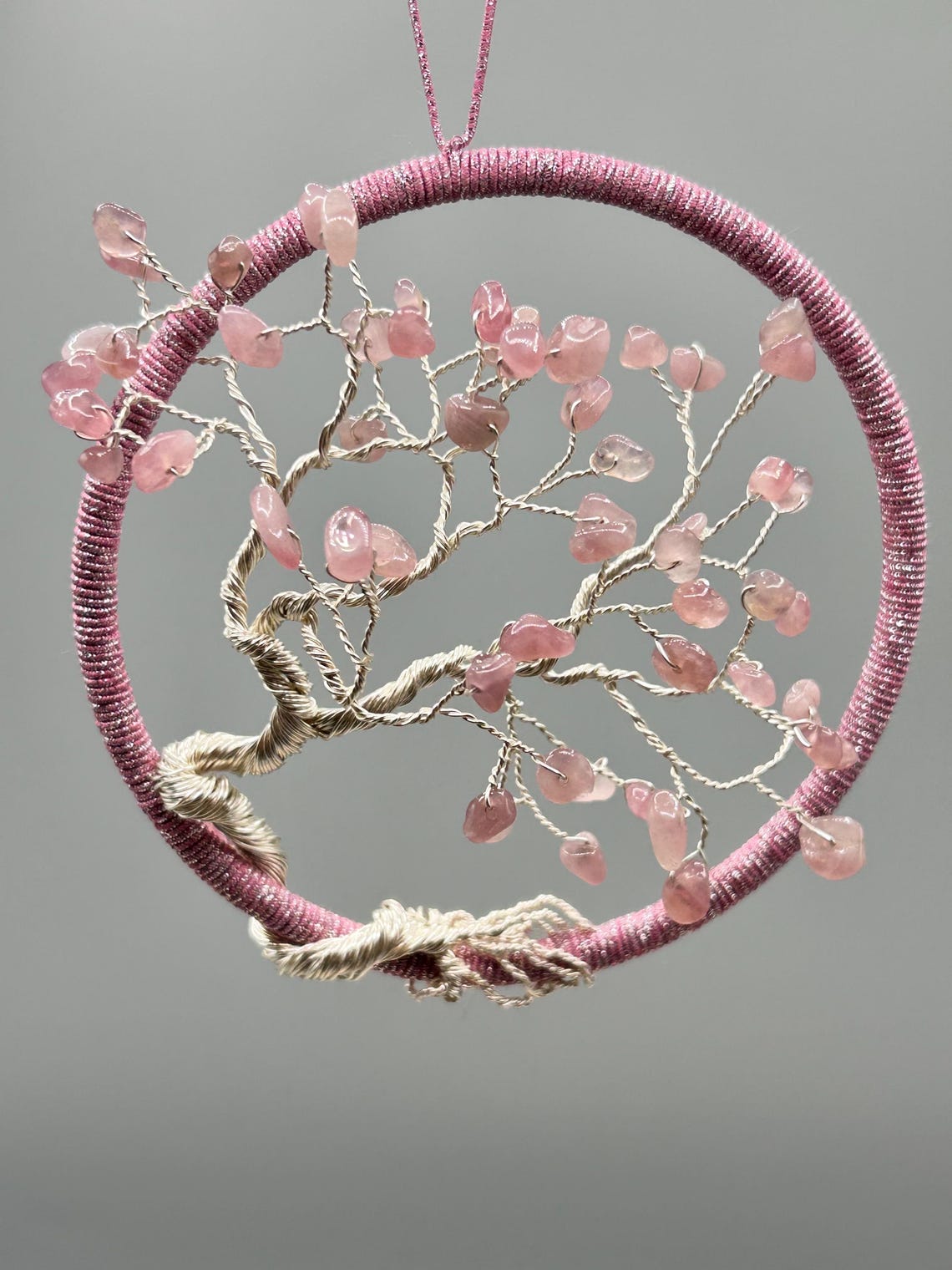 Rose Quartz Tree of Life Ornament – Handmade Crystal Décor - Etsy