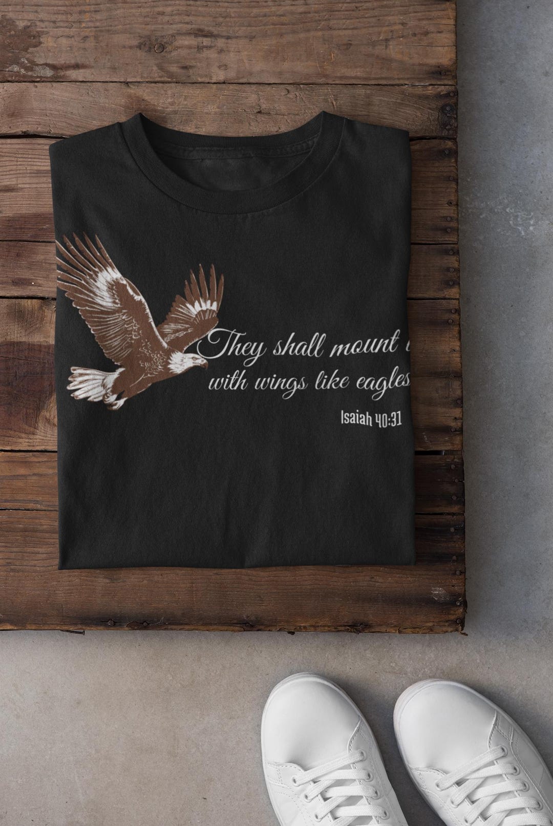 Eagles Wings Bible Verse Shirt, Isaiah 40:31, Religious Faith Quote ...