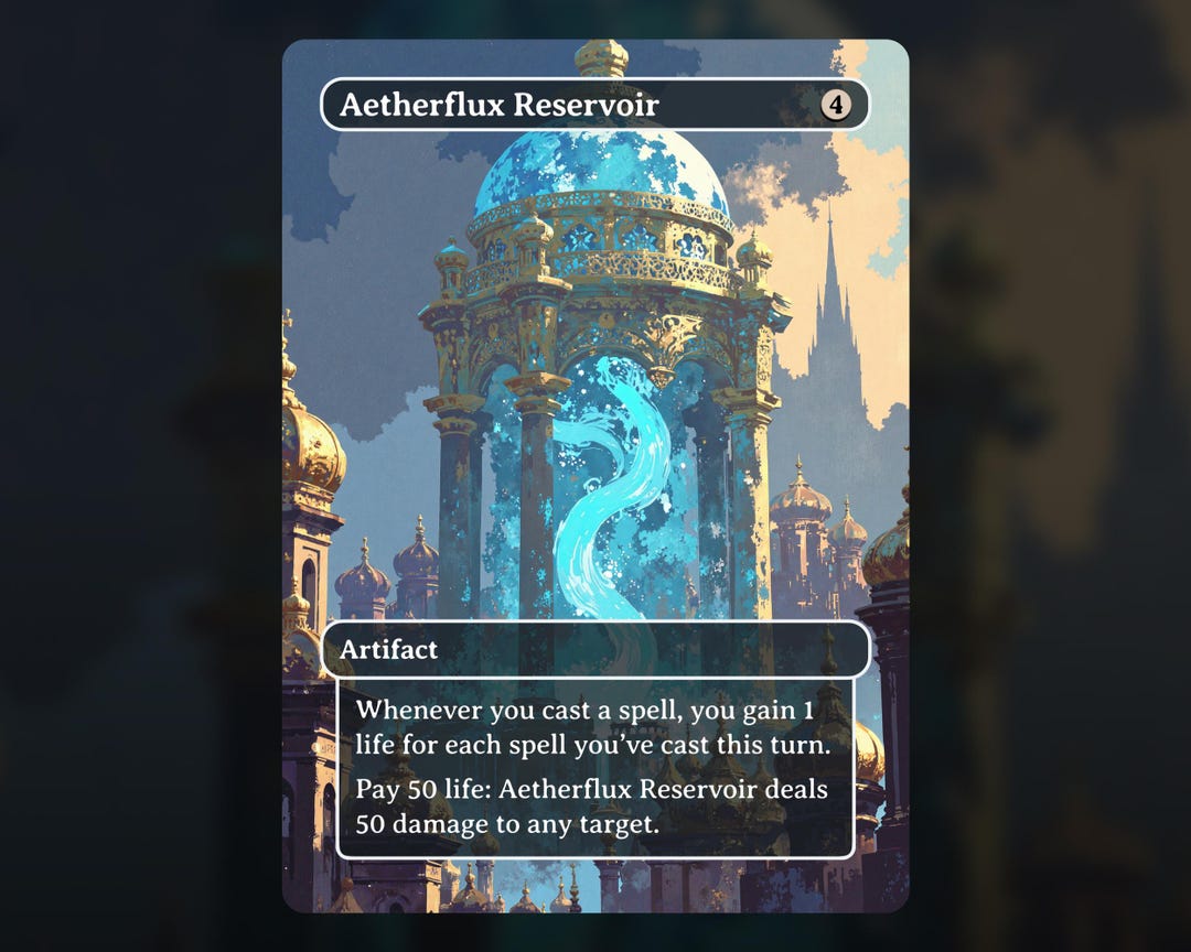 Aetherflux Reservoir - MTG Proxy Card - Commander Deck, EDH - High ...